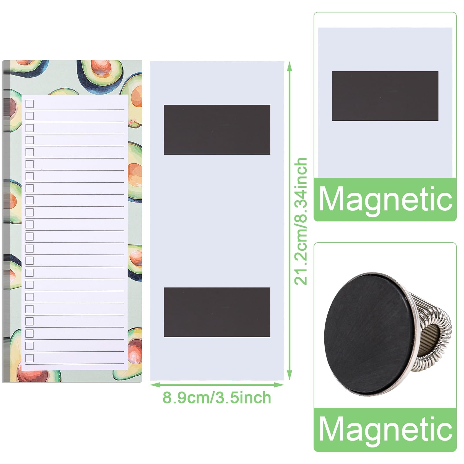 Snapklik.com : 3 Pack Shopping List Pad & 1 Magnetic Pen Clip - 150 ...