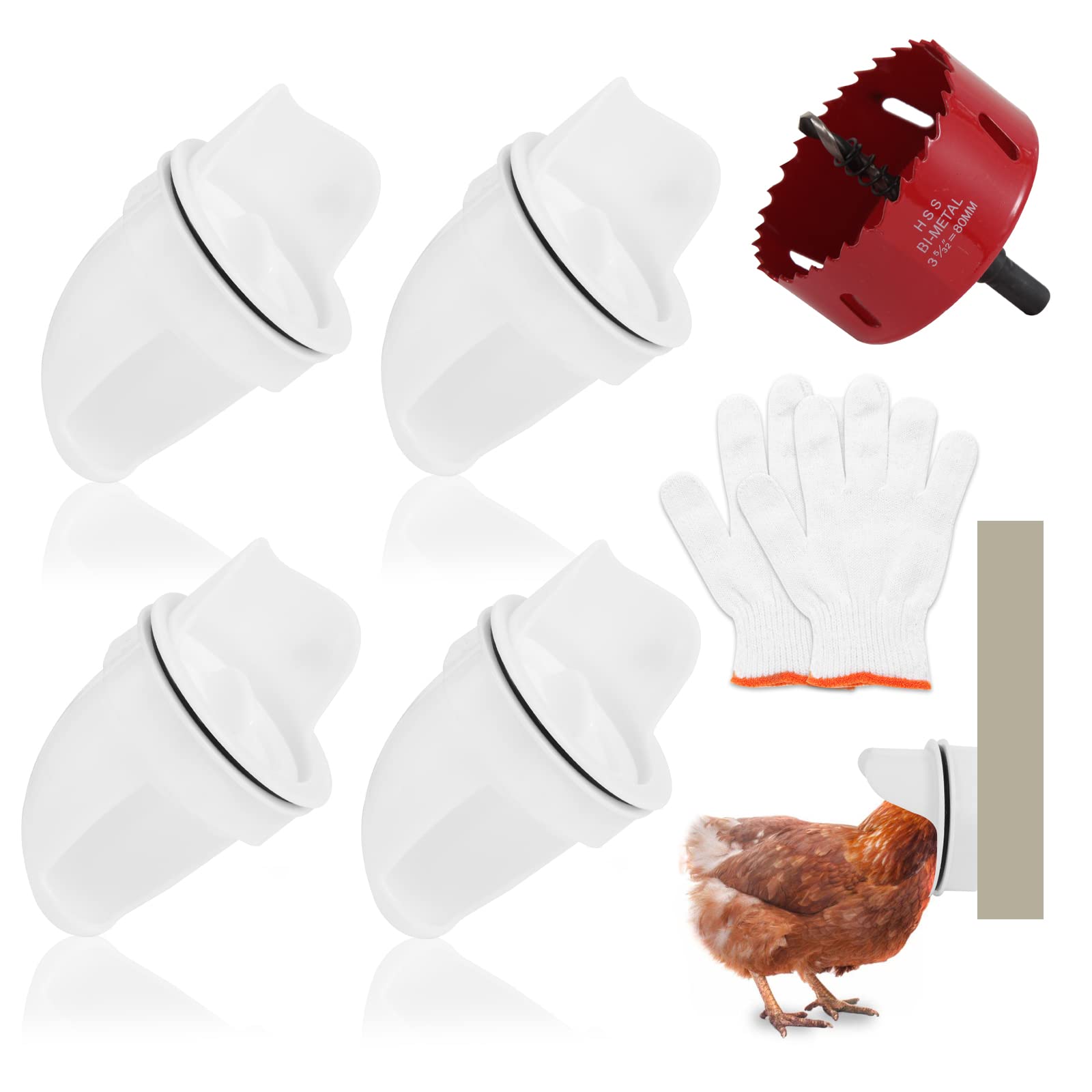 Buy Bravace 4 Ports DIY Chicken Feeders No Waste - Automatic Poultry ...