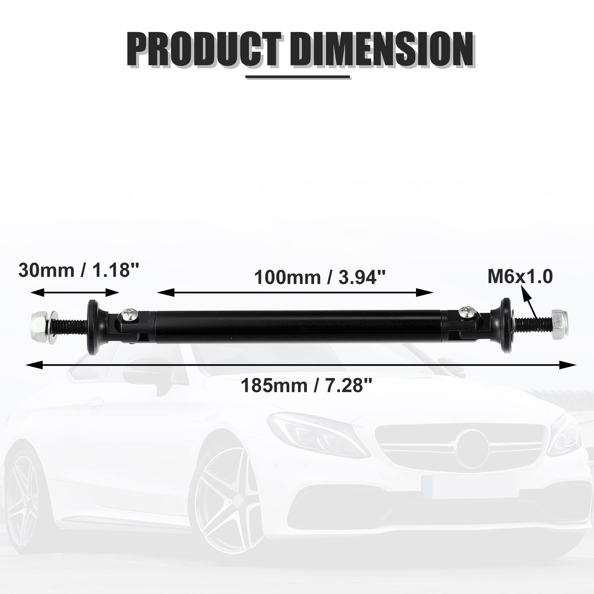 Splitter Support Rods 100mm - Adjustable Front Rear Bumper Lip Strut ...