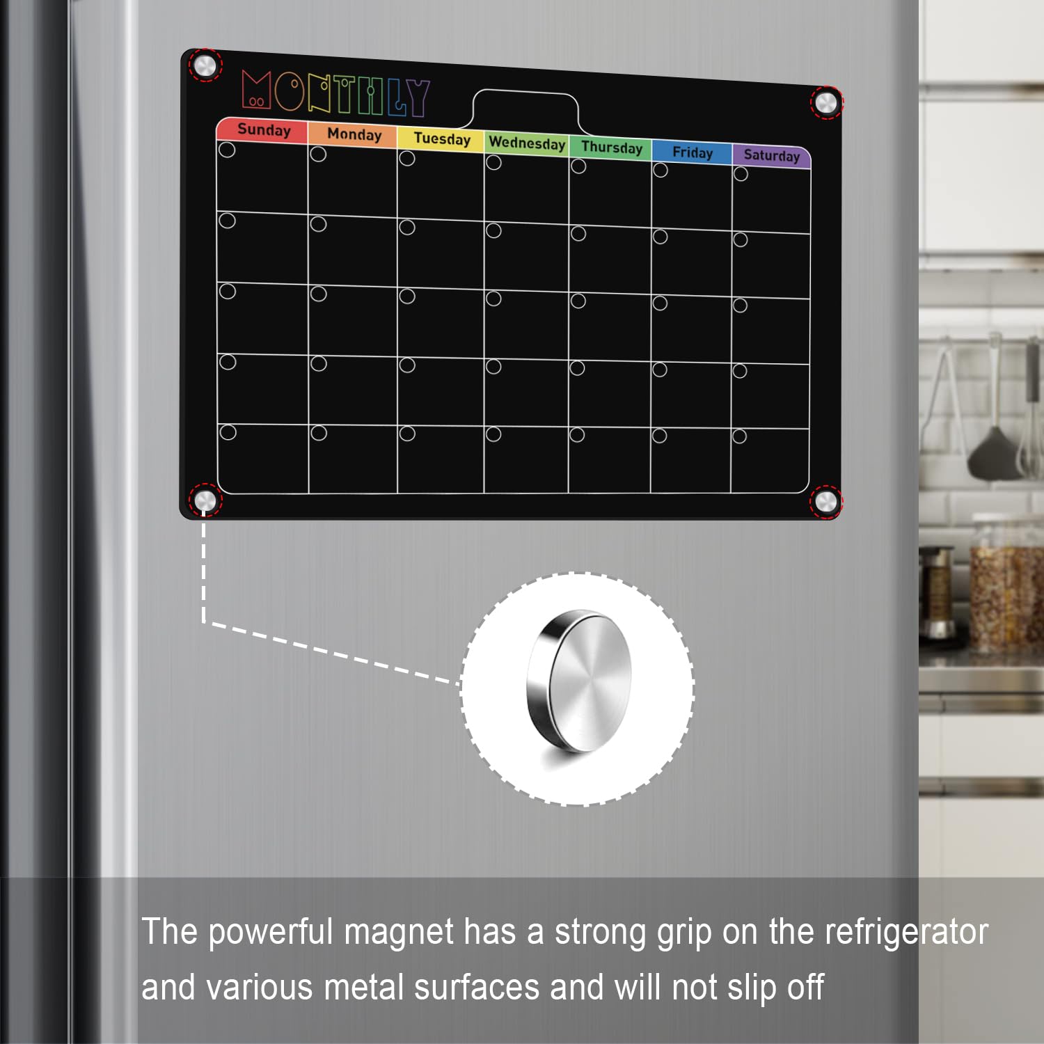 Snapklik.com : Hivillexun 2-Pack Black Acrylic Magnetic Dry Erase ...