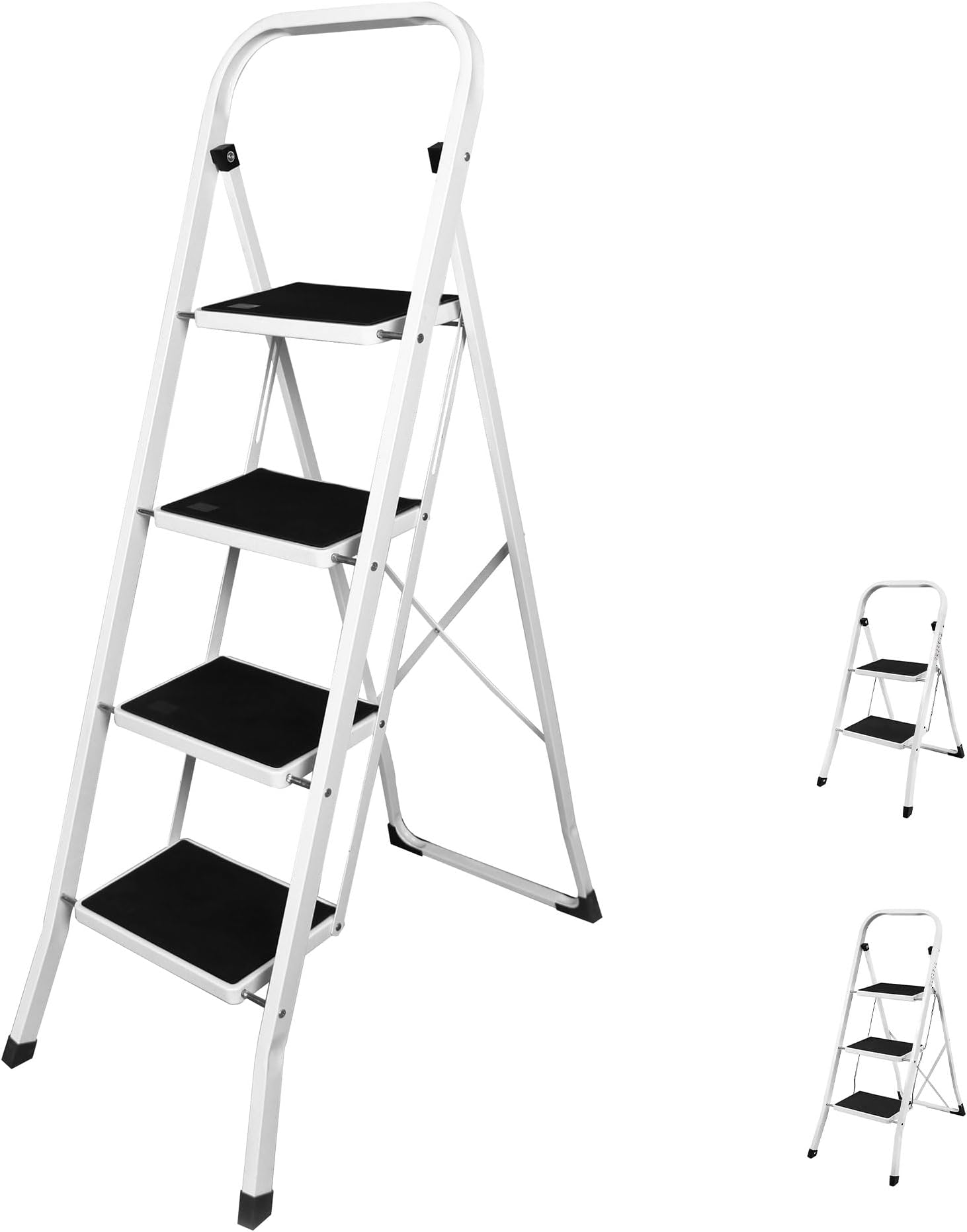 Home Vida 4-Step Steel Portable Folding Heavy Duty Anti Slip Step ...