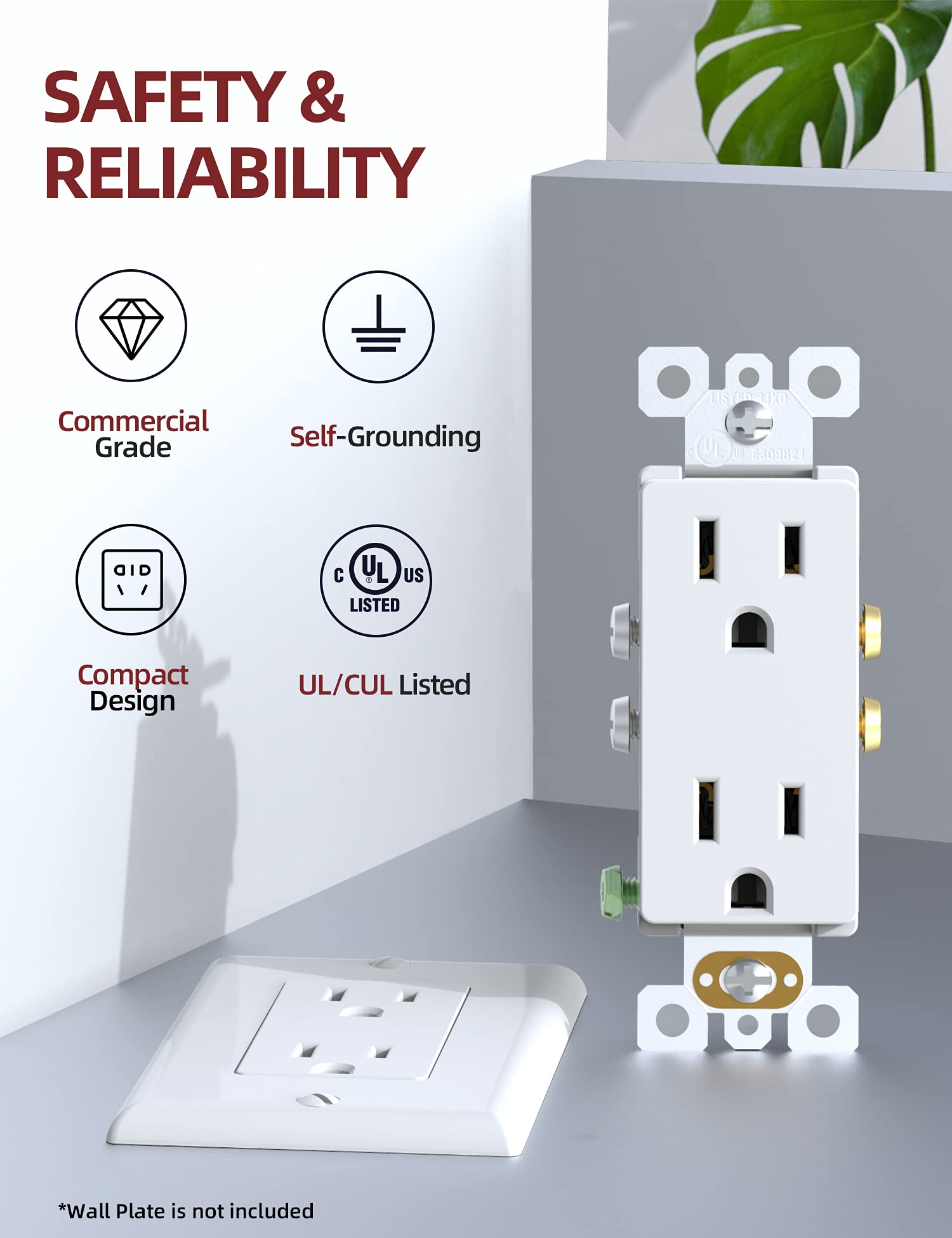 Snapklik.com : AIDA White 10 Pack Decorator Outlet Electrical Wall ...