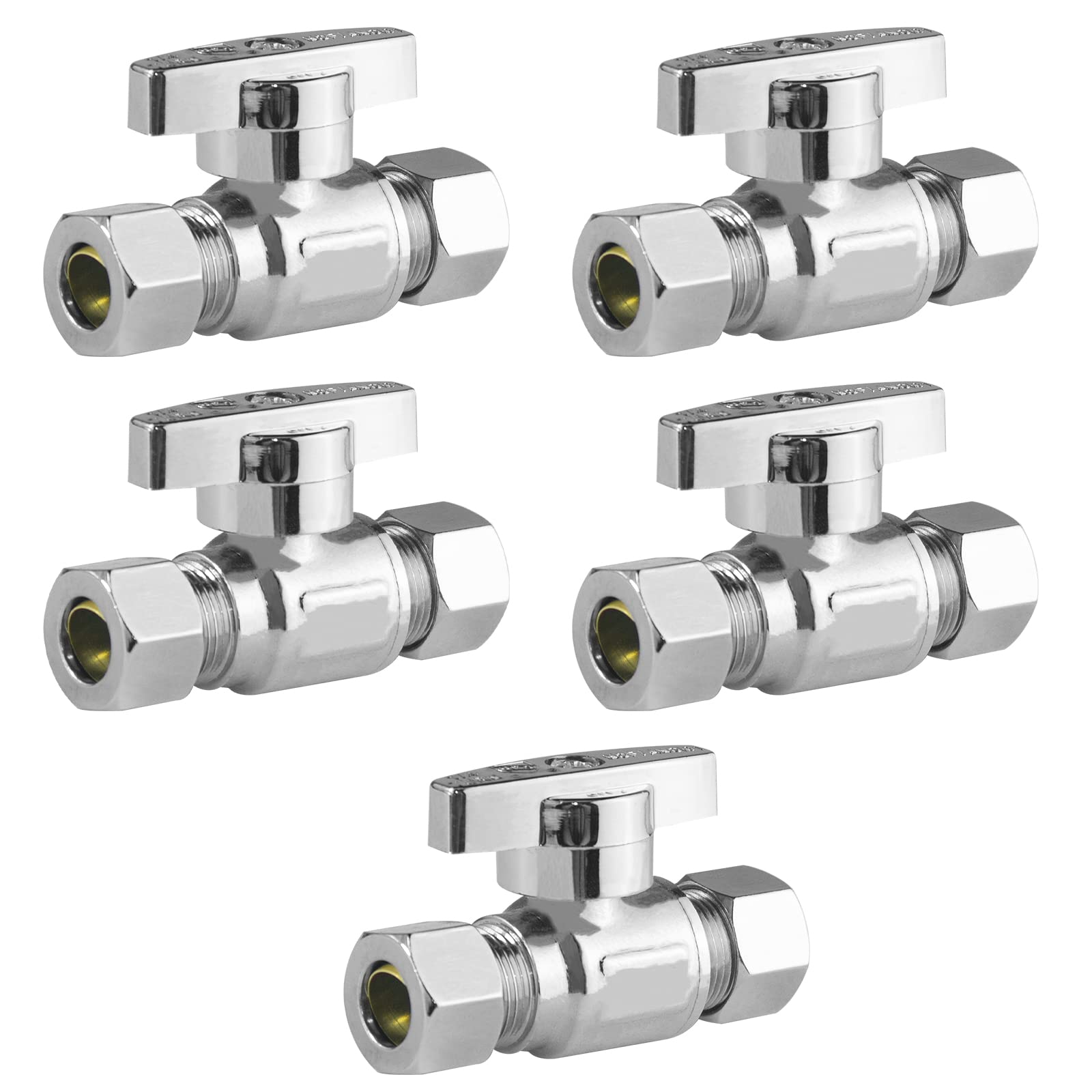 WiseWater 3/8" O.D Compression x 3/8" O.D Compression Straight Stop ...