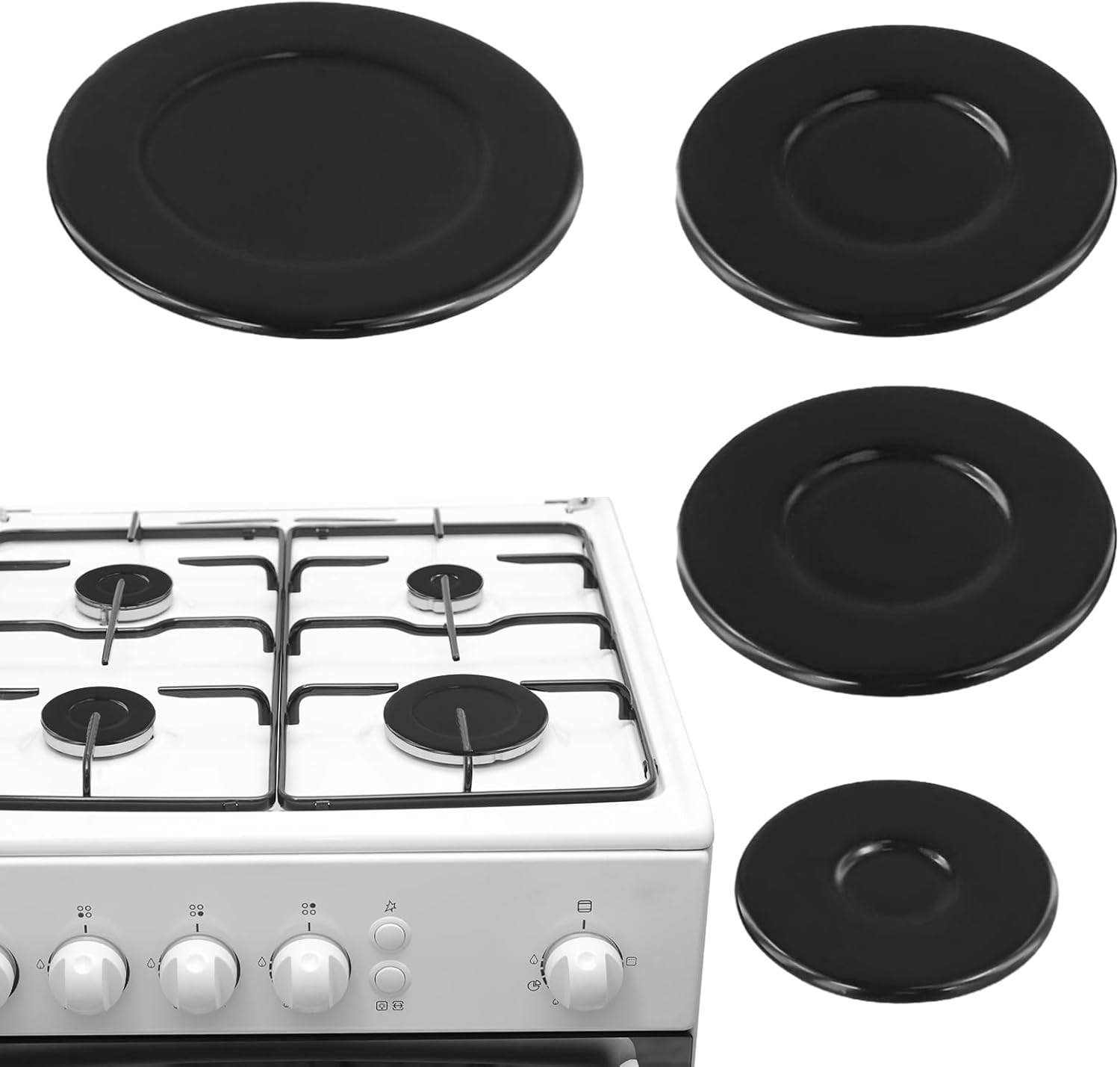 Amazon.com: Upgraded Gas Stove Burner Cap Set - 4Piece Metal Cooker Hat ...