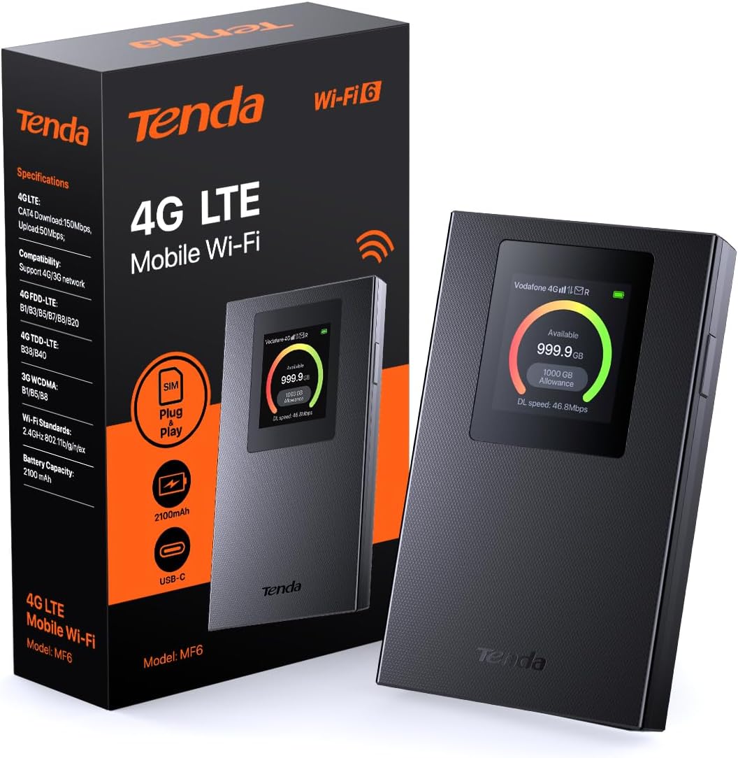 Tenda MF6 Routeur 4G SIM Portable, WiFi 6 AX300Mbps, Pocket WiFi ...