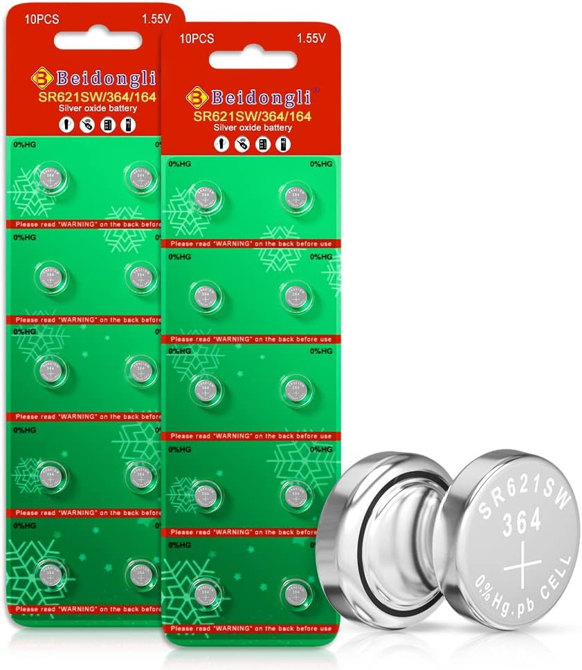 Amazon.com: Energizer Watch Batteries 364 / 363 SR621SW Battery New 5 ...