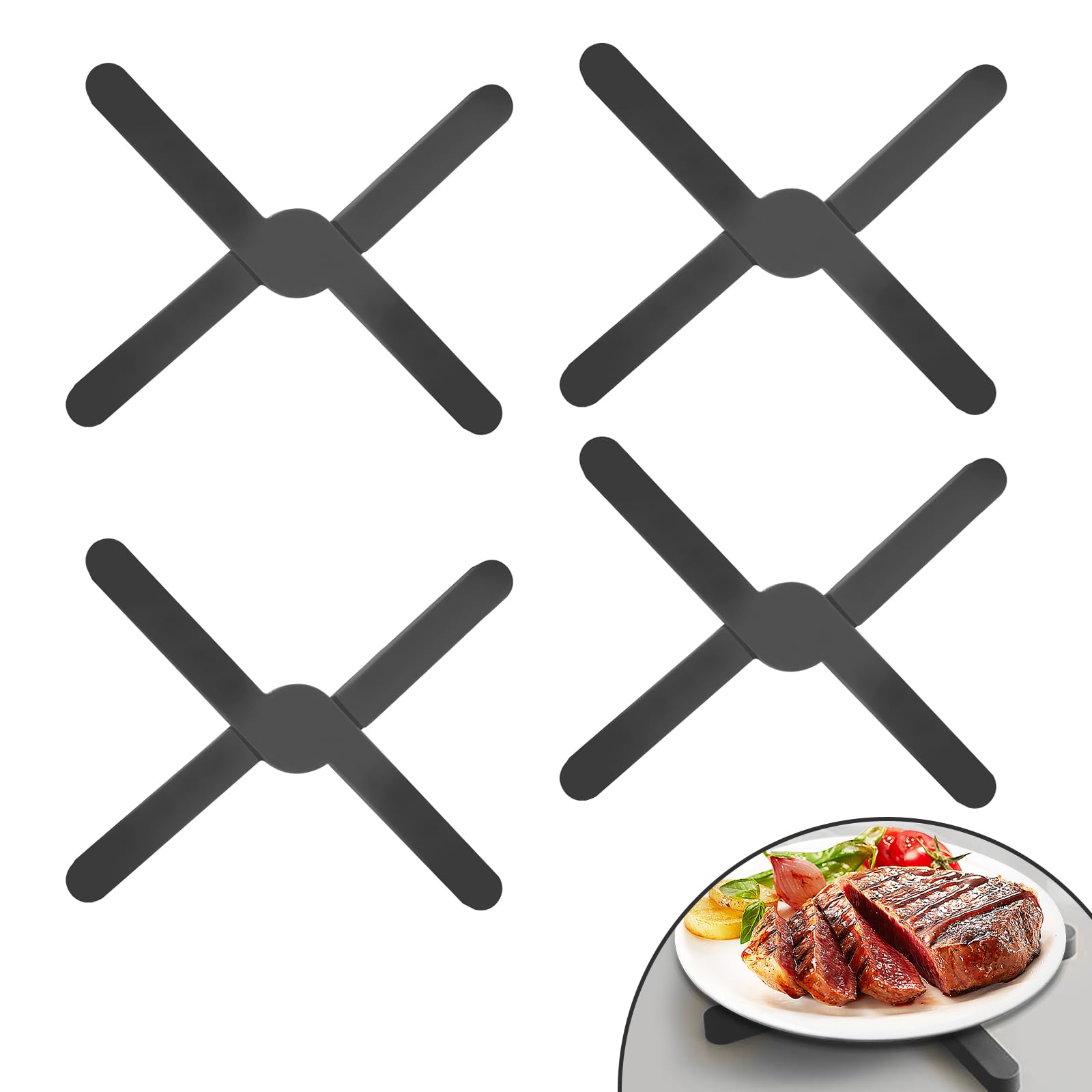 ZLLZPZD 4 Pieces Silicone Pot Coasters - Heat Resistant, Pot Holder and ...