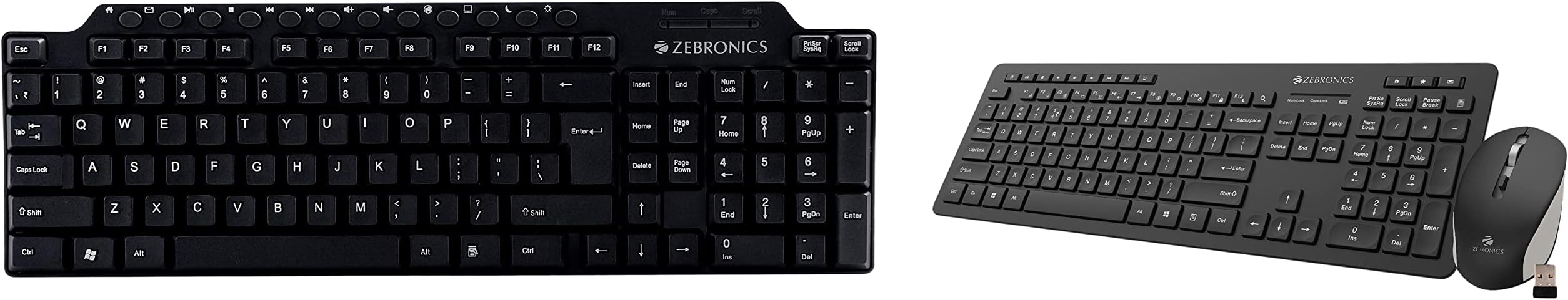 Amazon.in: Buy Zebronics Zeb-Companion 500 2.4GHz Wireless Keyboard ...