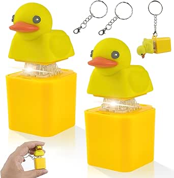 2pc Duck Quacking Fidget Toys Keychain, Ducky Caps Keychains Squeaky ...