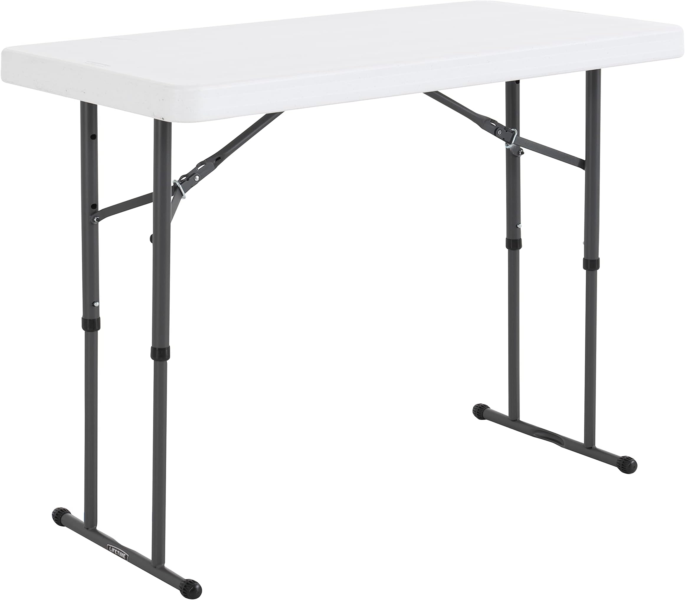 Amazon.com: 40" Plastic Adjustable Height Fold-in-Half Folding Table ...