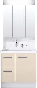 Amazon | LIXIL(リクシル) INAX 洗面化粧台 セット K1シリーズ シングルレバーシャワー水栓 引出タイプ ライトベージュ 間口750mm K1H5-755SY/HV2H ...