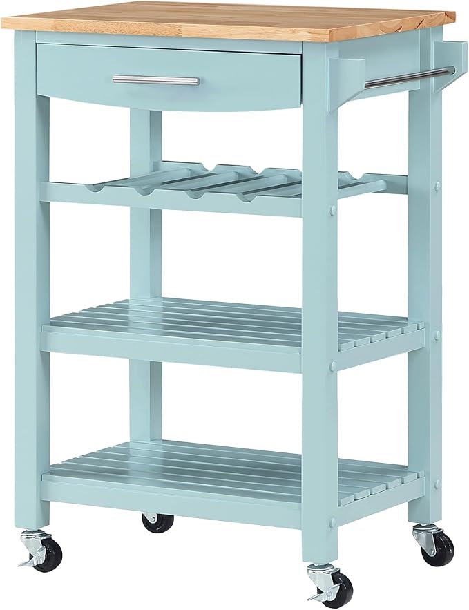 Amazon.com - Convenience Concepts Ellaine Butcher Block Kitchen Cart 24 ...