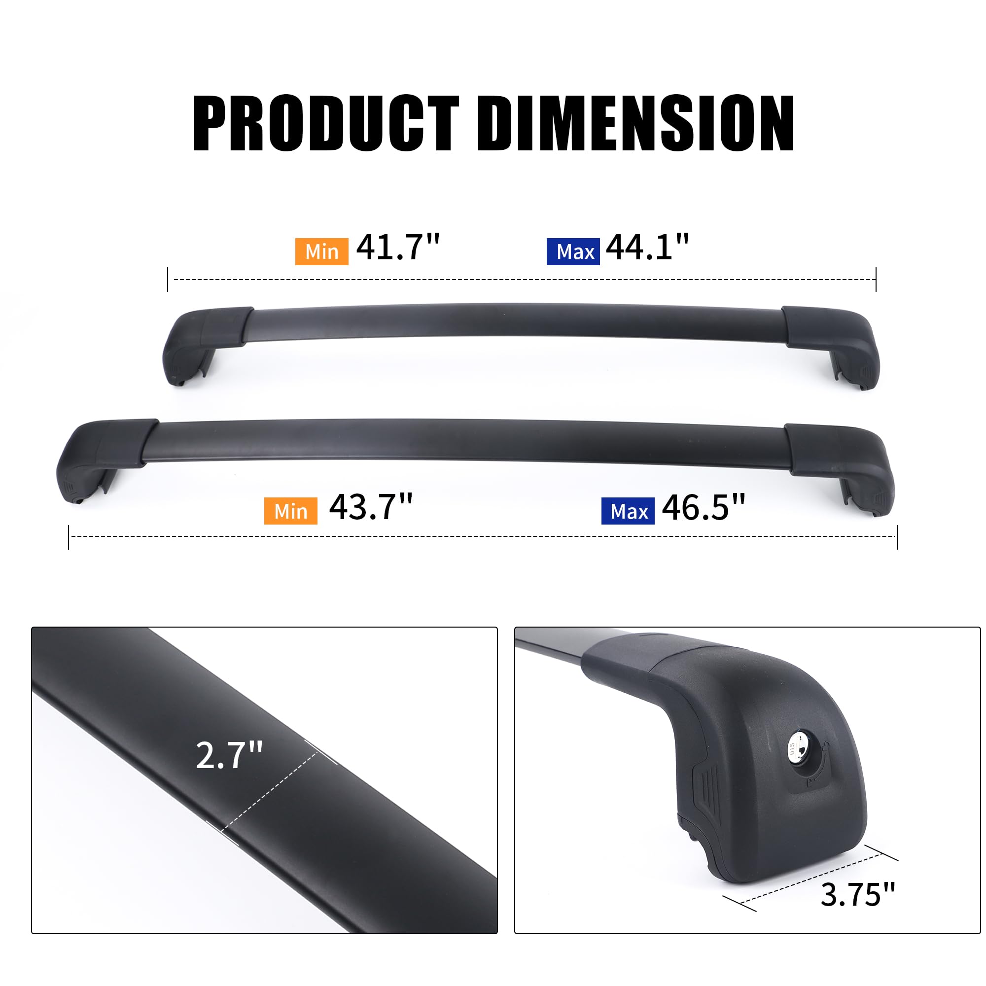 Snapklik.com : FLYCLE Roof Rack Cross Bars Anti-Theft Fit For Hyundai ...
