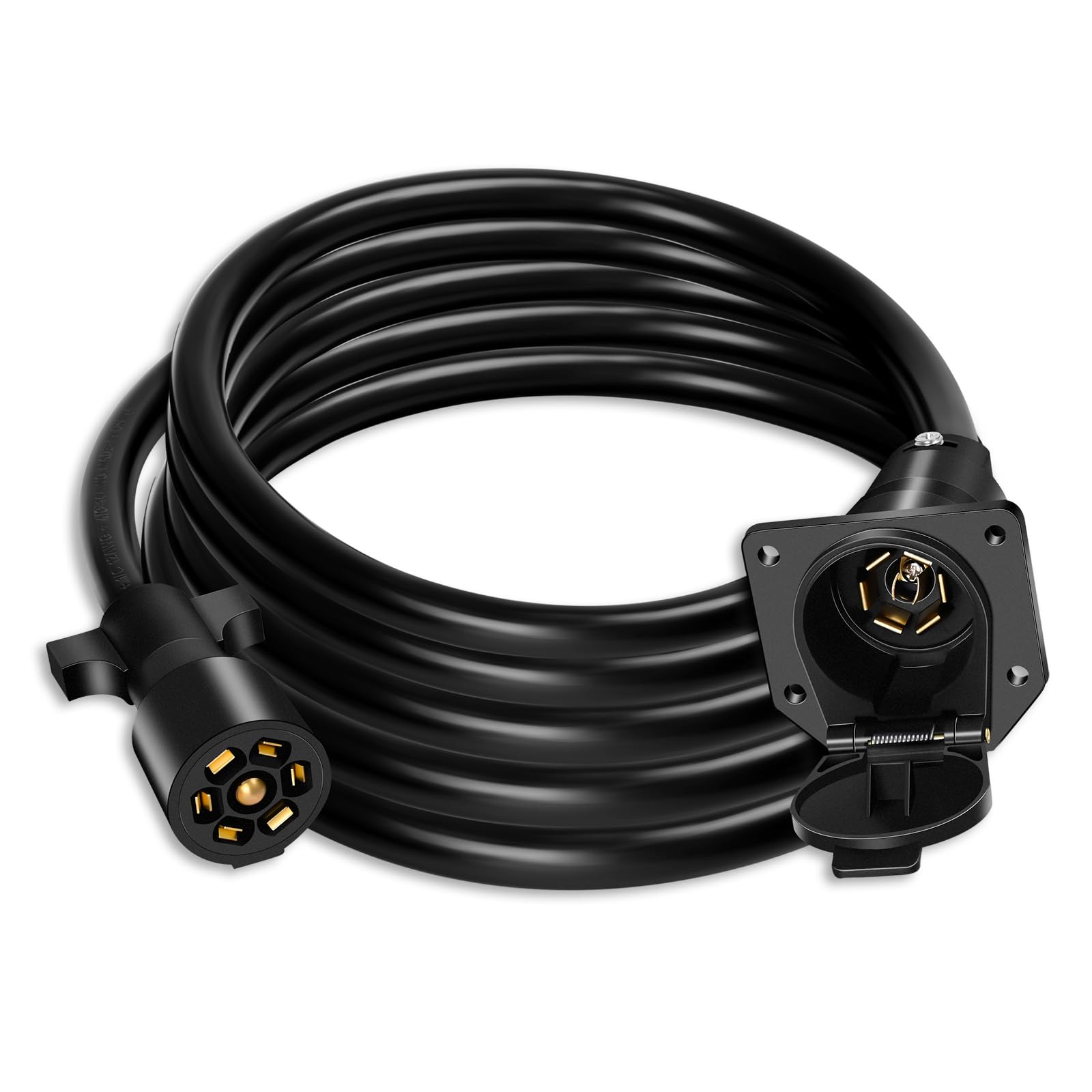 Snapklik.com : Gubrdfrsod 7 Way Trailer Plug Extension 12FT, 10-14AWG 7 ...