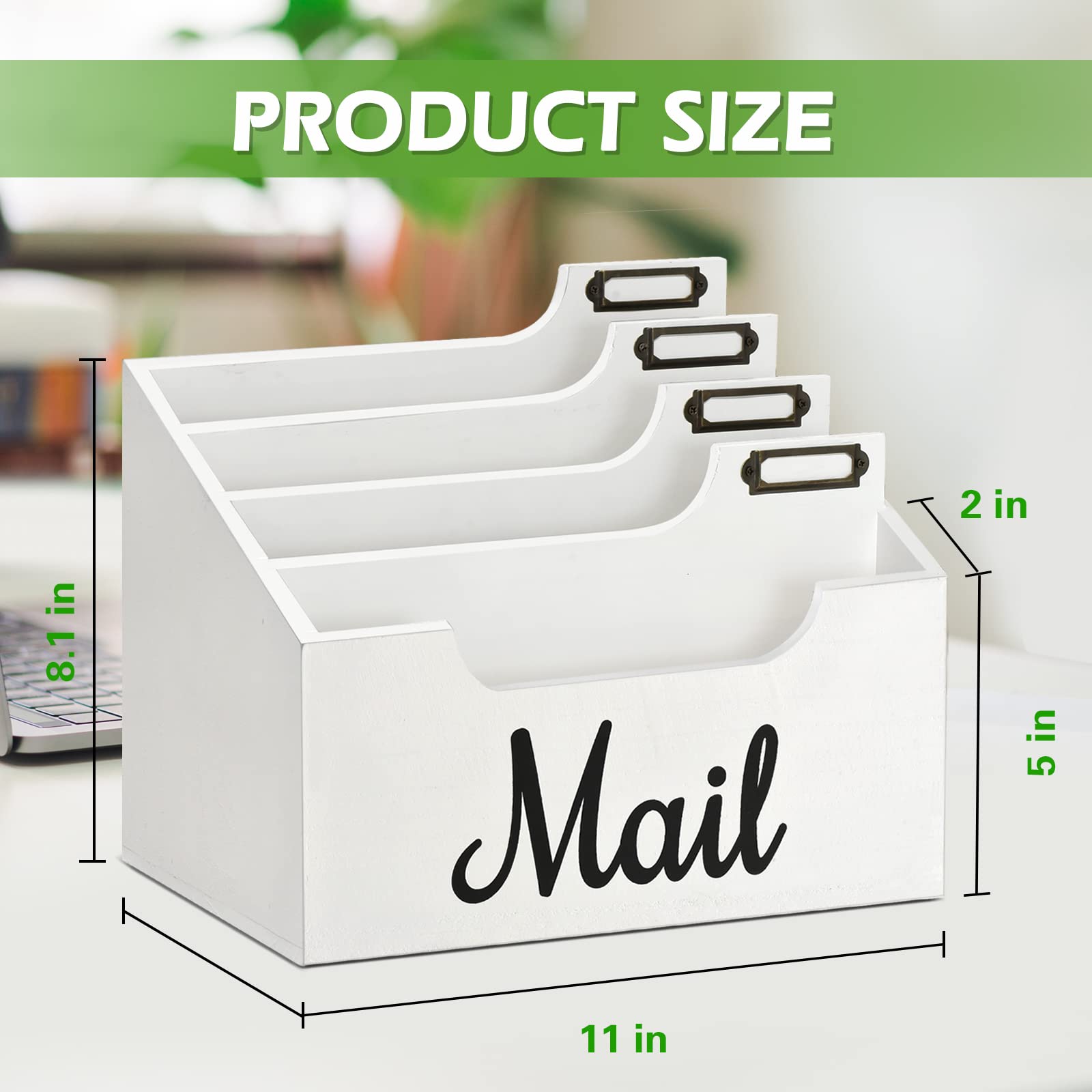 Snapklik.com : Rustic Mail Organizer Letter Sorter For Counter, Mail ...