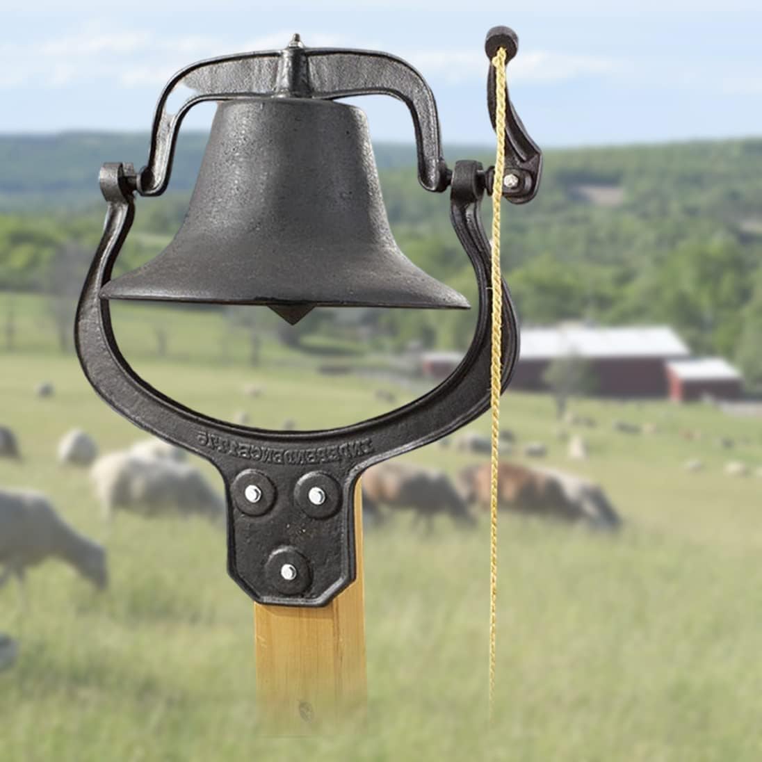 Amazon.com: Cast Iron Dinner Bell Large Outdoor Church School Bell ...