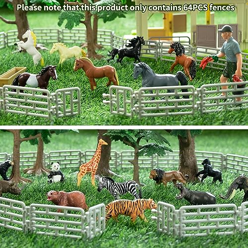 toymany 64PCS Mini Toys Fence for Farm Animals – Tiny Horse Corral ...