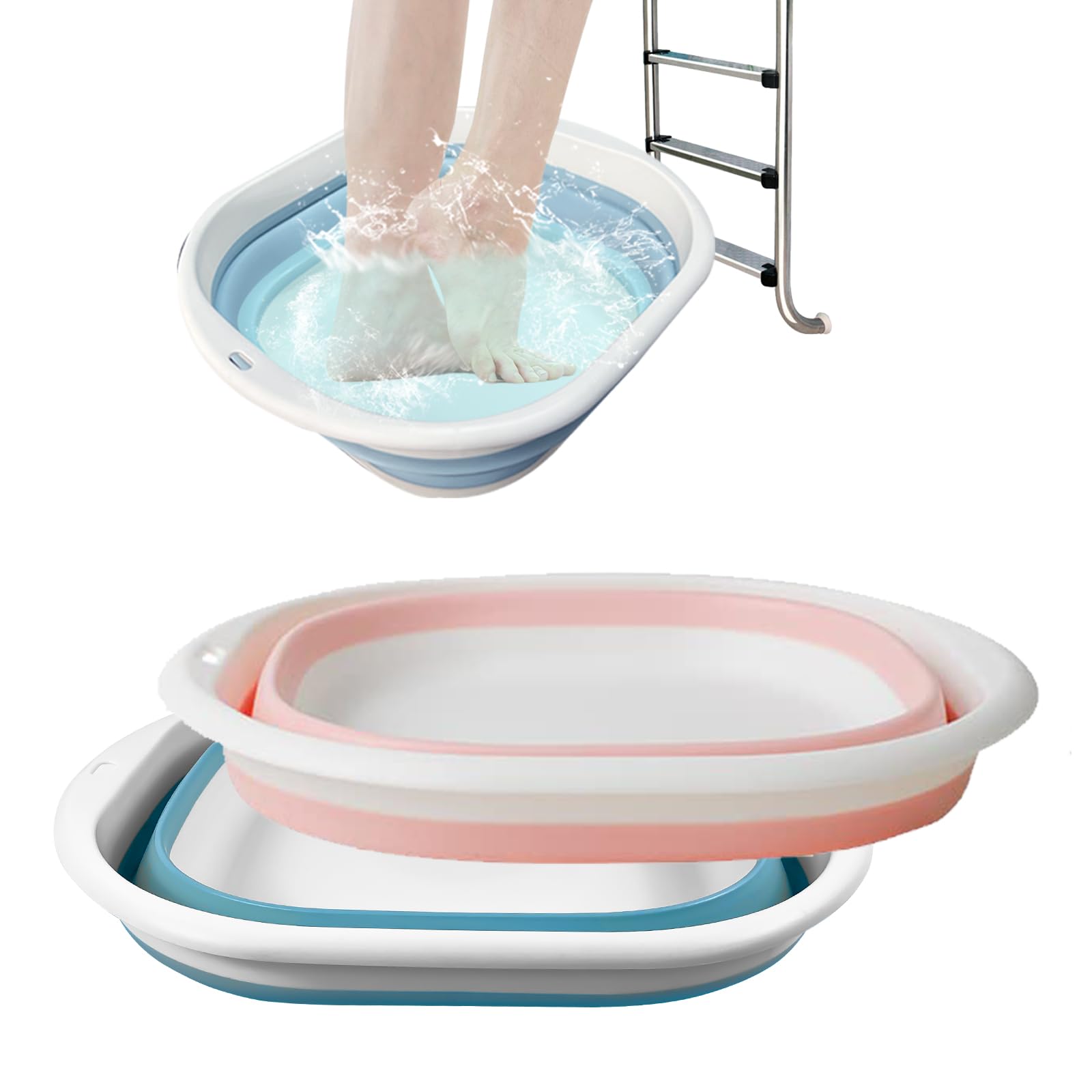 Amazon.com: CIEOVO 2 Pieces Portable Pool Foot Bath, Blue Pink ...