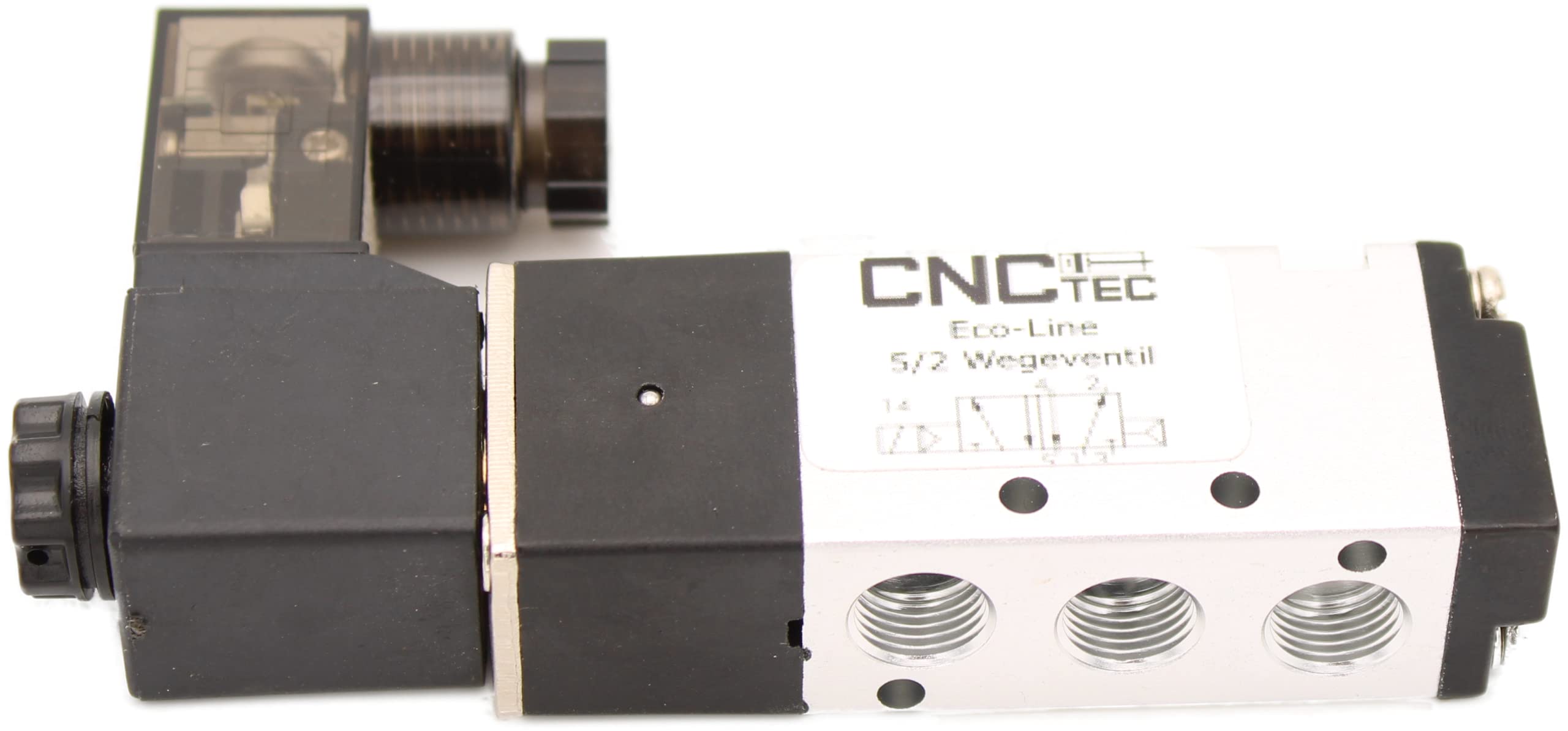 CNCTEC EcoLine 5/2 Way Pneumatic Valve 1/8 Inch 230 Volt AC Path Valve ...
