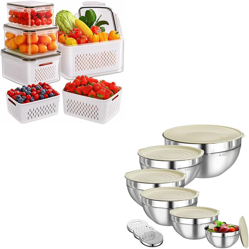 Amazon.com: Winproper 4-Pack Fruit Storage Containers for Fridge with ...