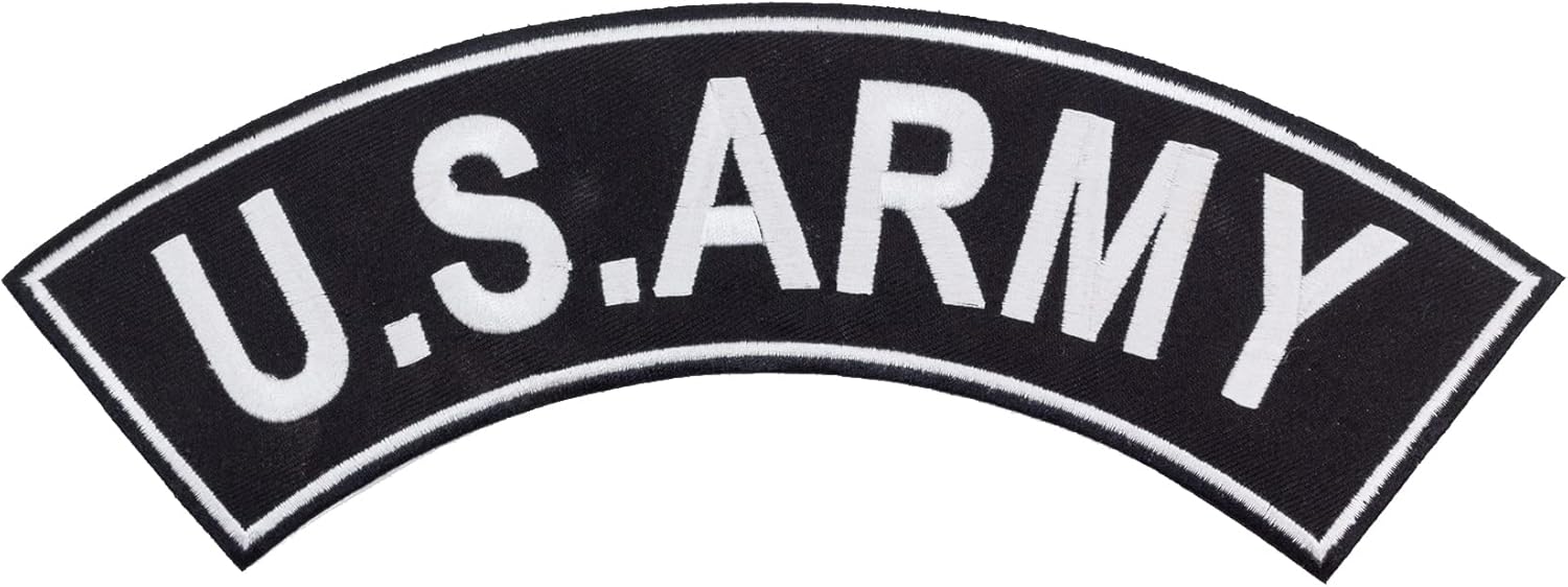 Amazon.com: DealzCT U.S Army White on Black Iron On Sew On Top Rocker ...