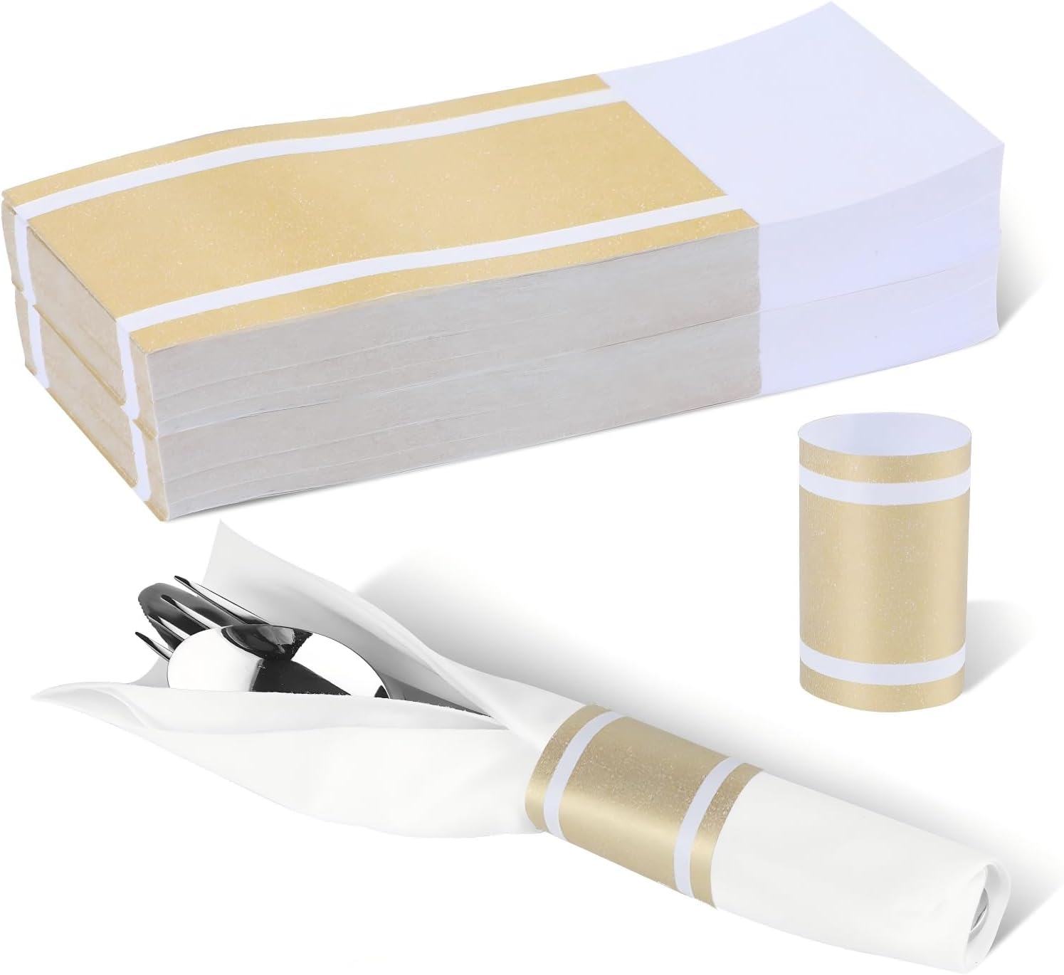 Amazon.com: Gmark Paper Napkin Band Box of 500, Paper napkin rings self ...