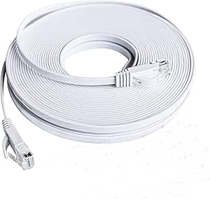 Amazon.com: Cat 6 Ethernet Cable 50 ft, Solid Flat Internet Cords ...