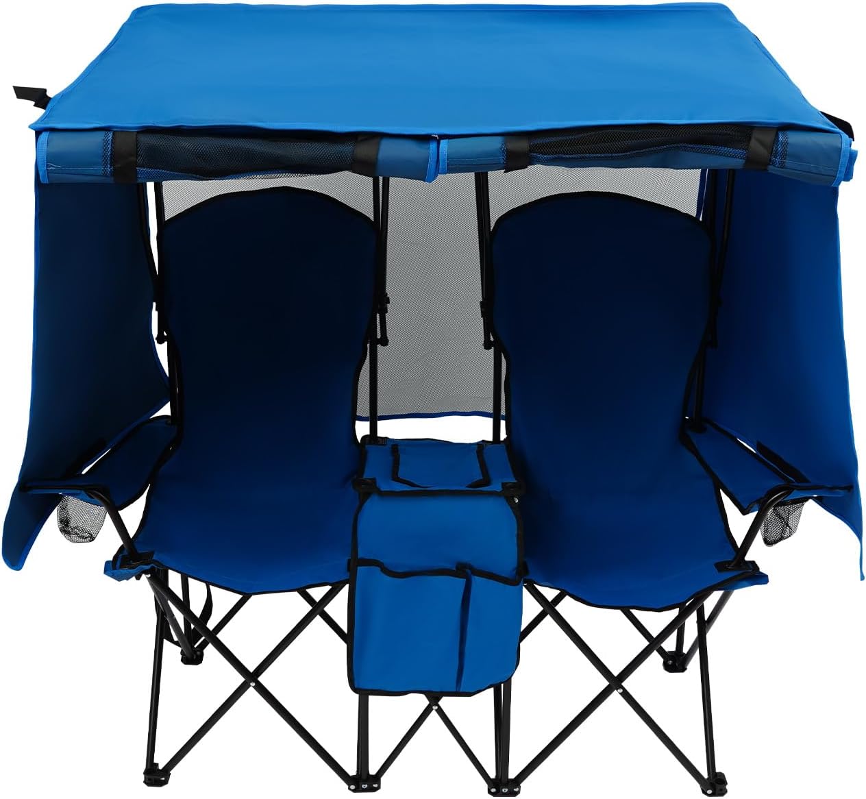 Amazon.com : SHIPUNAYE Double Camping Chair with Canopy Shade, 2 Person ...