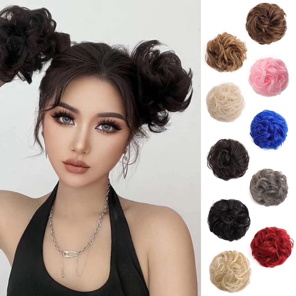 Amazon.com: Messy Bun Hair Wavy Scrunchies for Women's Hair Updo ...