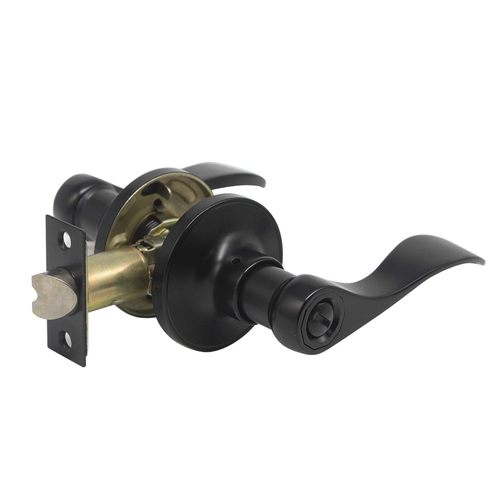 Probrico Privacy Lever Handle Stainless Steel Keyless Wave Lockset ...