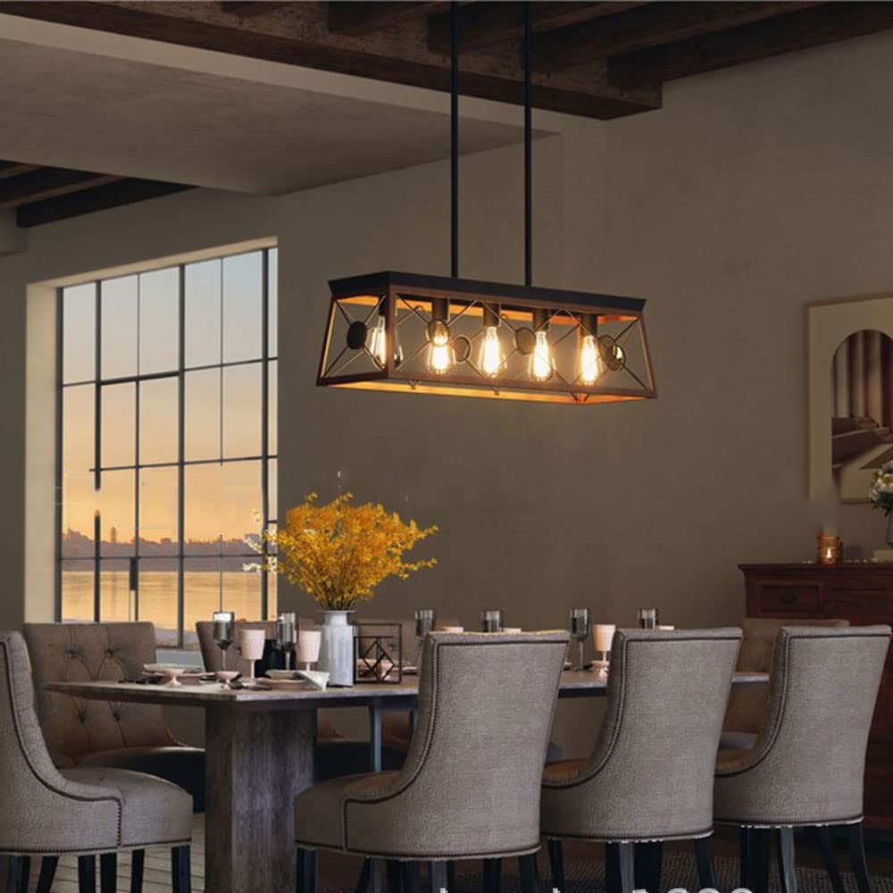 Rustic Farmhouse Chandelier Over Tables 1 Pack Rustic Linear