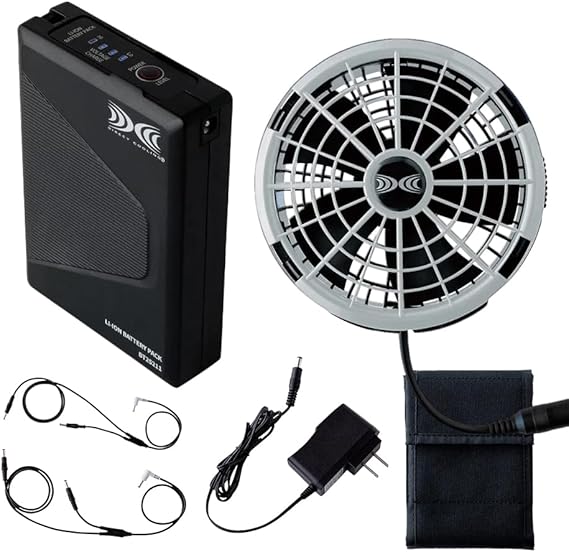 Amazon.co.jp: [まもる君] SK25011 ファンバッテリースターターセット 2025 新型 25V 風量MAX103L 空調作業服 25Vのまま連続2時間稼働！ファンケーブル2 ...