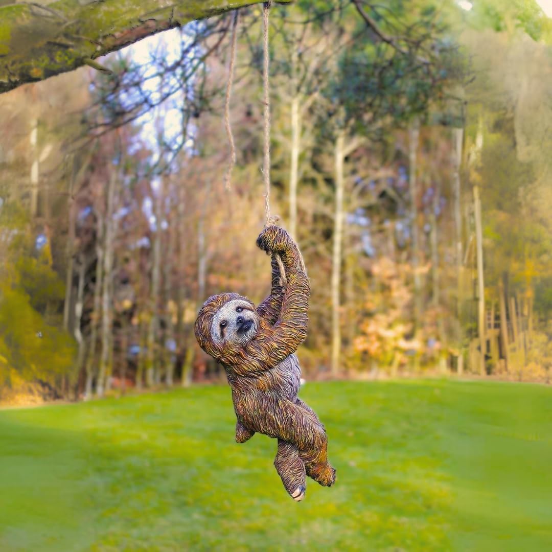 Garden Mile Eye-Catching Garden Ornaments Swinging Sloth Hanging Garden ...