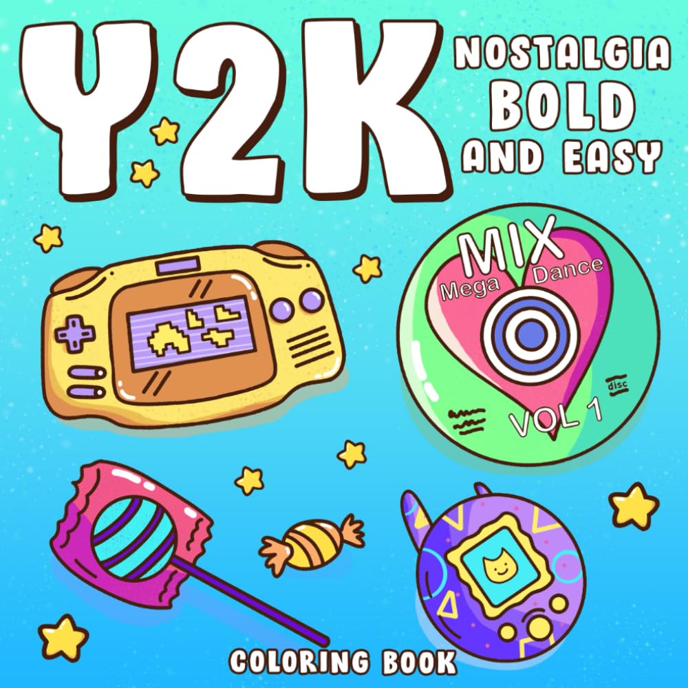 Amazon.com: Y2k Nostalgia Bold And Easy Coloring Book: Big ...
