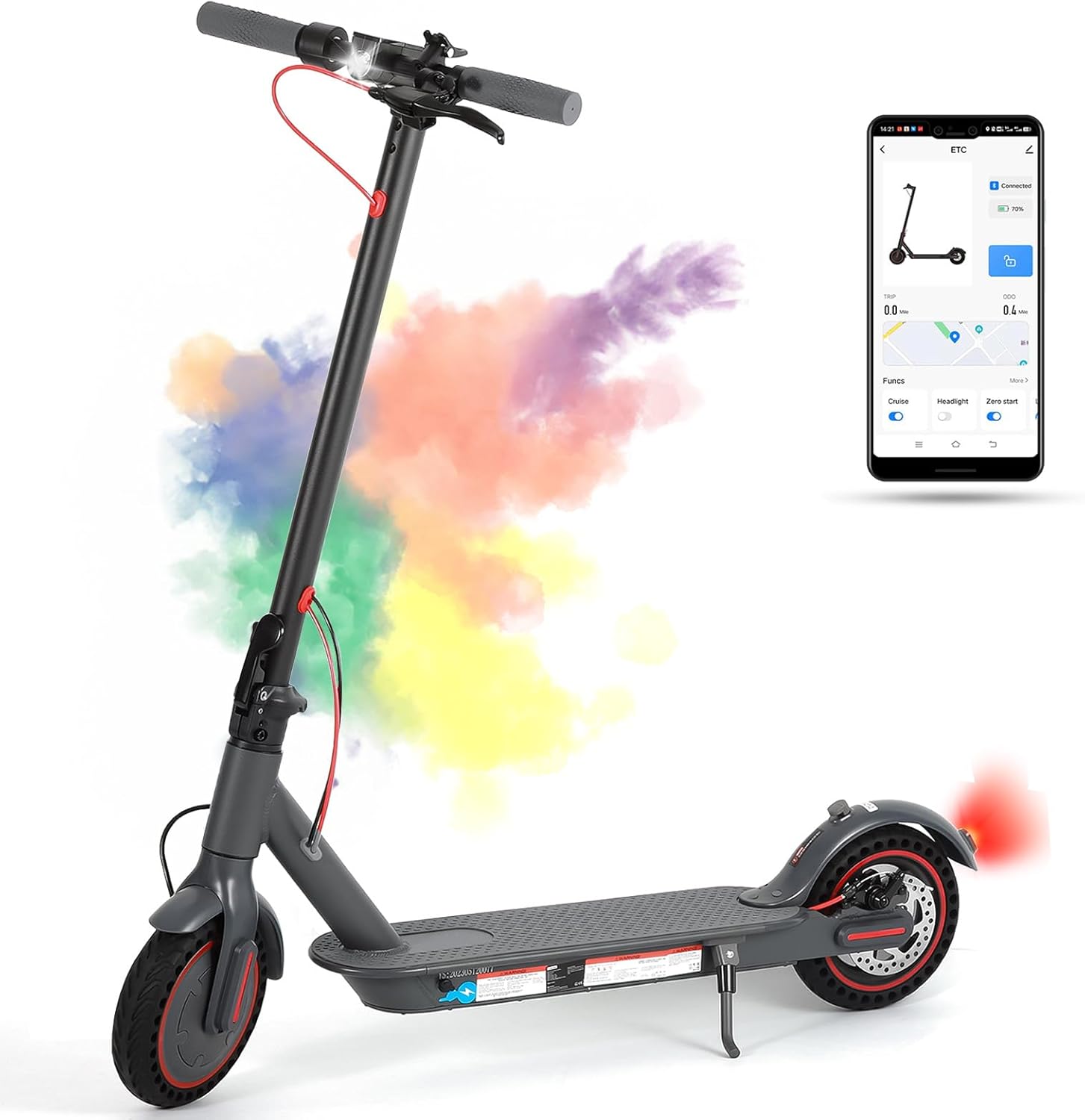 Amazon.com: RIDWIND Adult Electric Scooter Portable, Peak 500W Electric ...