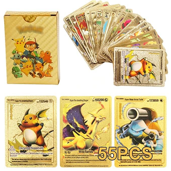 Buy Mallexo Original Rare Poke-mon Cards Game for Kids 55PCs Playing ...