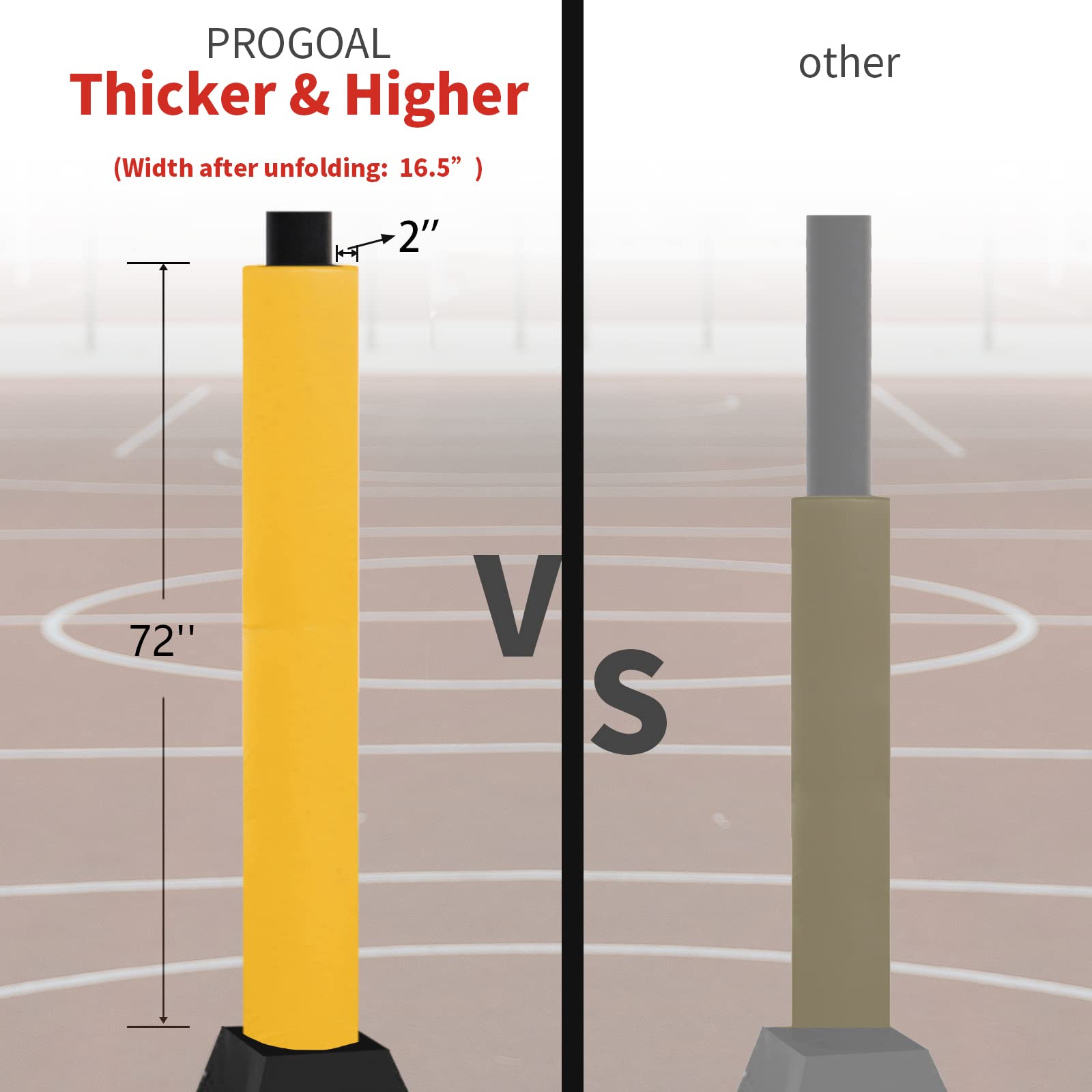 Snapklik.com : PROGOAL 6FT Tall Round Poles Pad - Basketball Pole ...