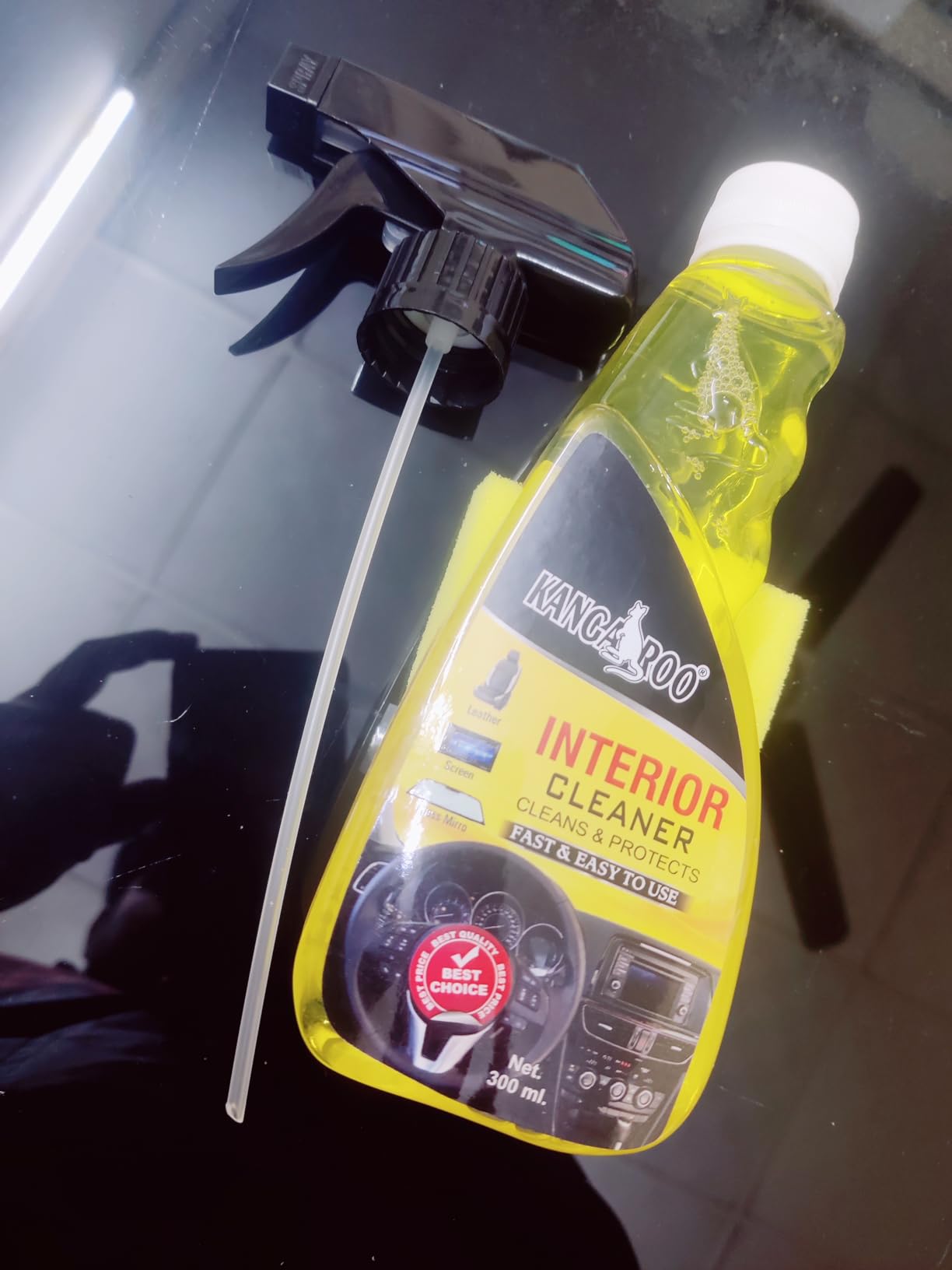 Kangaroo® Premium Car Interior Cleaner 300ml with 1 Microfiber Towel ...