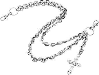Punk Layered Wallet Chain for Men Women, Cross Pant Chains, Hip Hop ...
