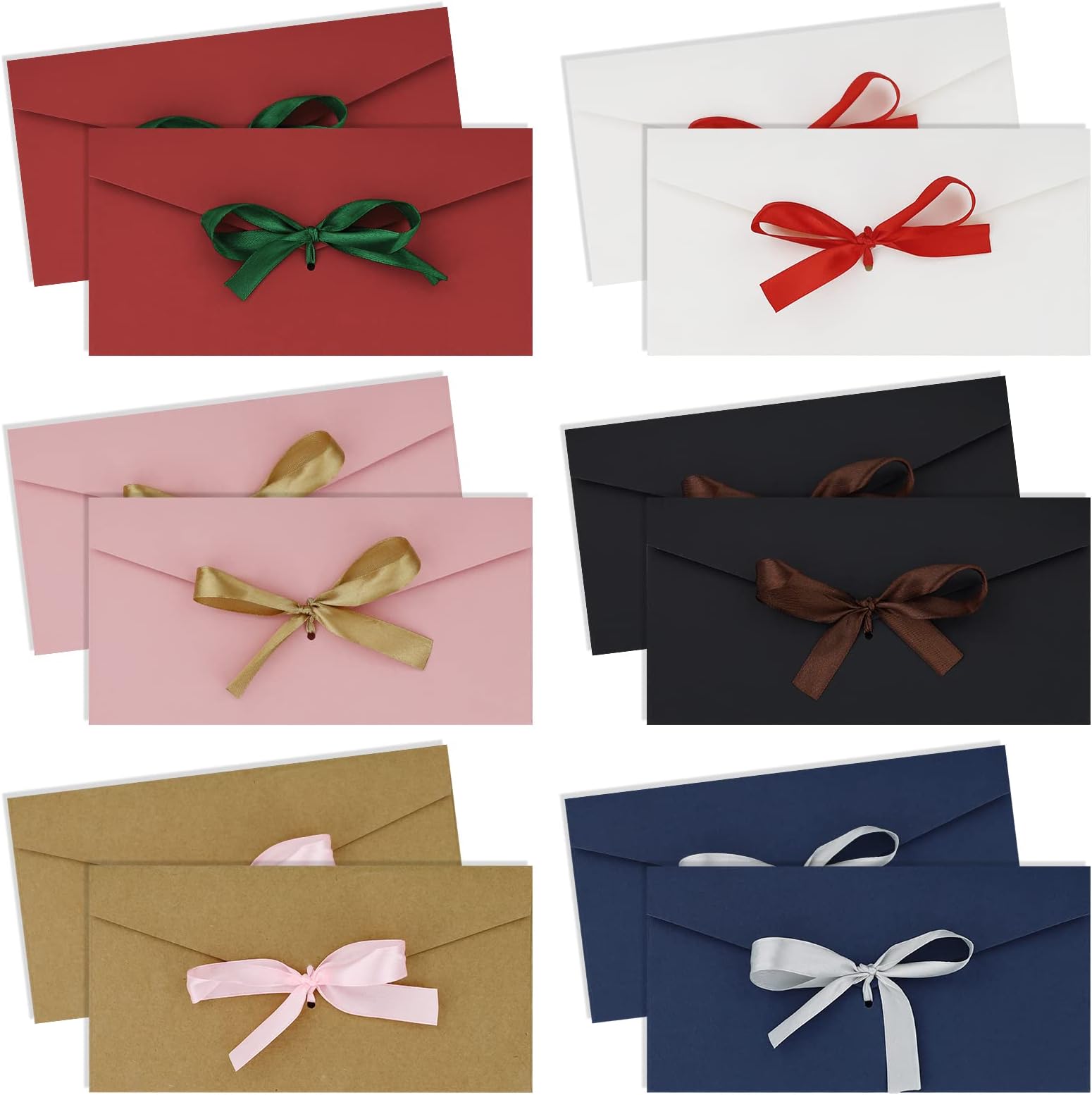 SZXMDKH 12 Pcs Gift Envelopes, Large Envelopes with Ribbon Vintage ...