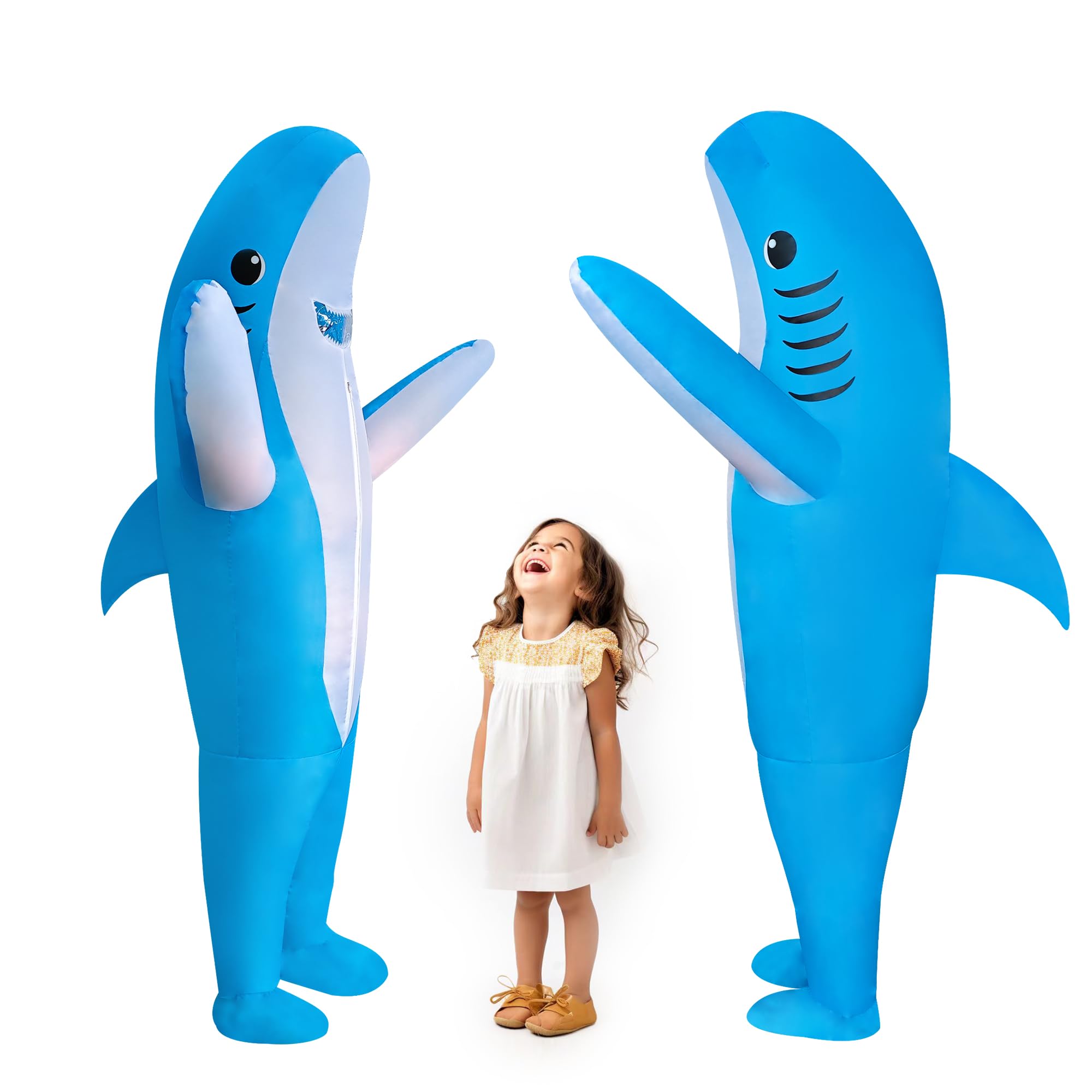 Amazon.com: DeHasion 2 Packs Inflatable Shark Costumes Blue Shark Suit ...