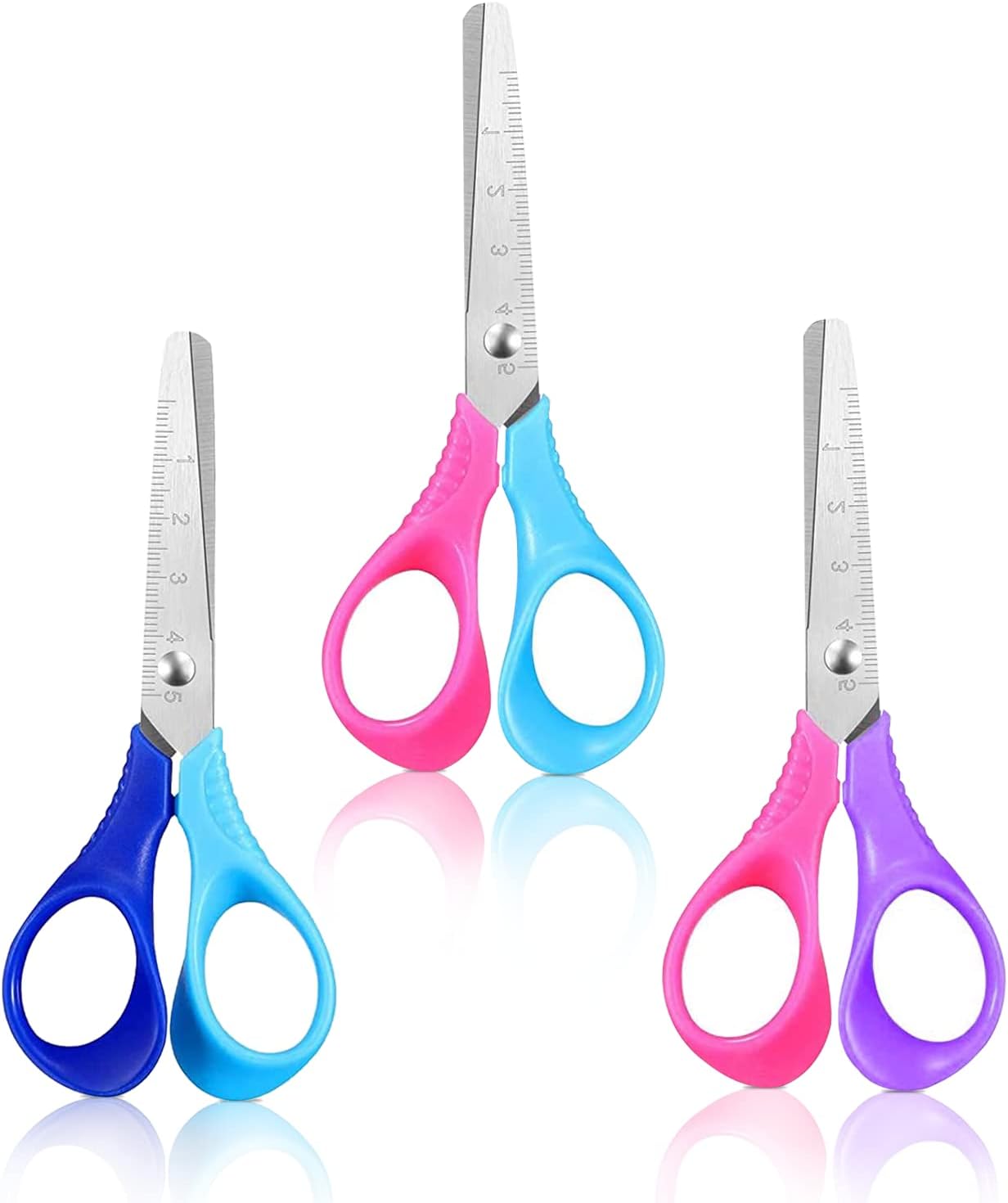 3PCS Kids Scissors Children Blunt Tip Safety Left Handed Scissors with ...