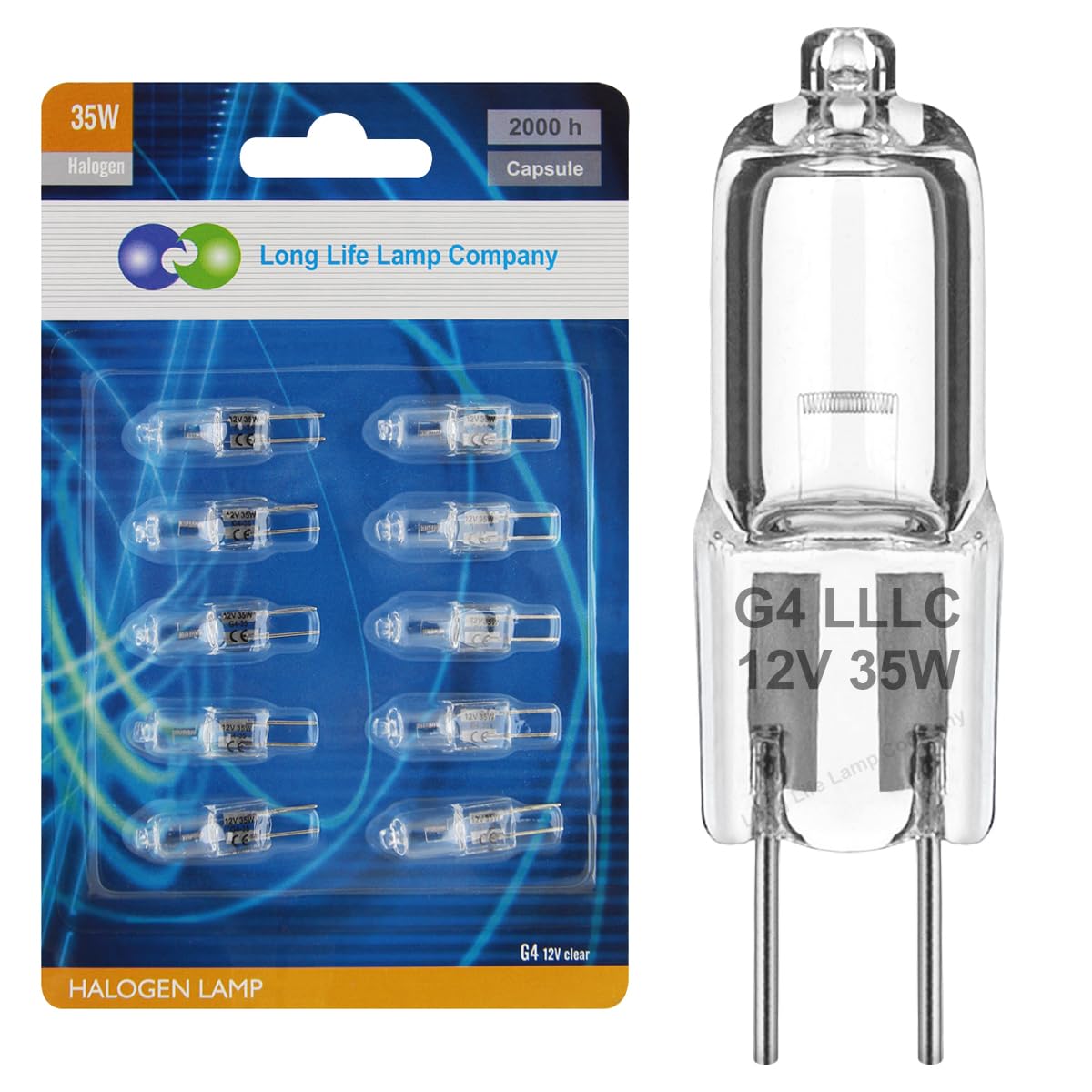 Long Life Lamp Company 10 Pack G4 12v Halogen Bulbs 5w (5W) : Amazon.co ...
