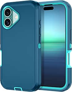 Amazon.com: I-HONVA for iPhone 16 Plus Case Shockproof Dust/Drop Proof 3-Layer Full Body ...