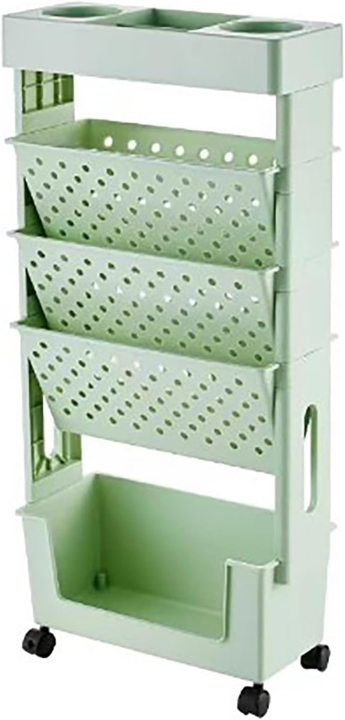 Amazon.com: 5 Tier Book Rack Storage Bookshelf, Movable Bookshelf ...