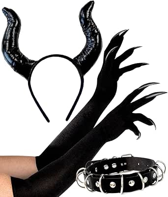 OLYPHAN - Disfraz de diablo para mujer, disfraz de maléfica, diadema de ...