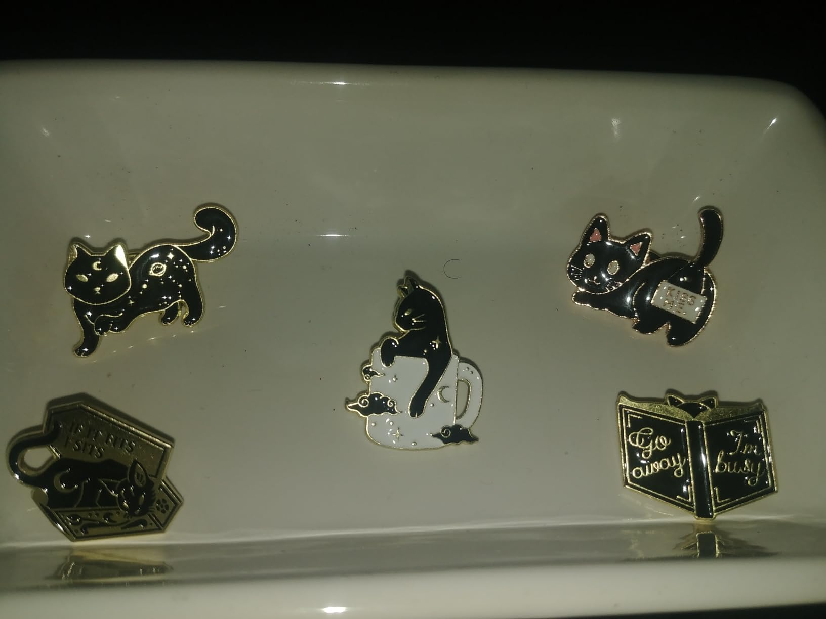 5 Pcs Cute Enamel Pins Set, Gothic Kawaii Cat Backpack Pins, Halloween ...