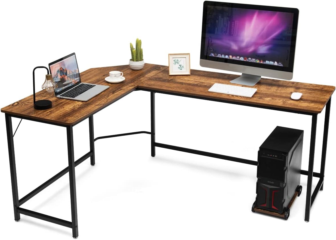 Multigot Computer Desk, Industrial Wooden Study Writing Desk with CPU ...