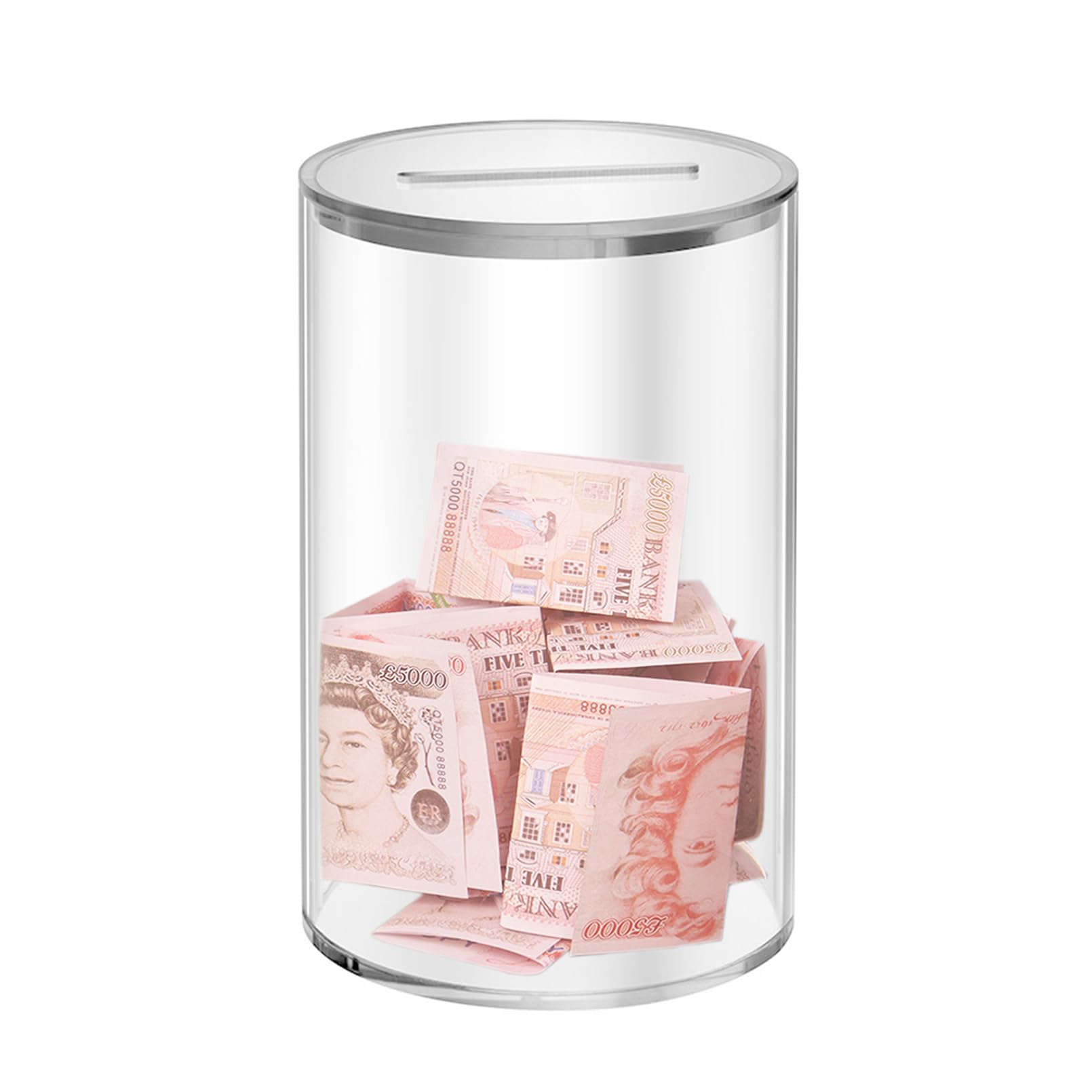 Clear Acrylic Money Box 3.54”× 3.54”× 5.9” Transparent See Through ...