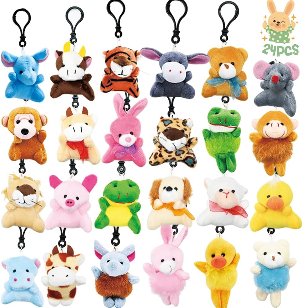 Amazon.com: CAMIRUS 24Packs Mini Stuffed Animals Plush Keychain, Cute ...